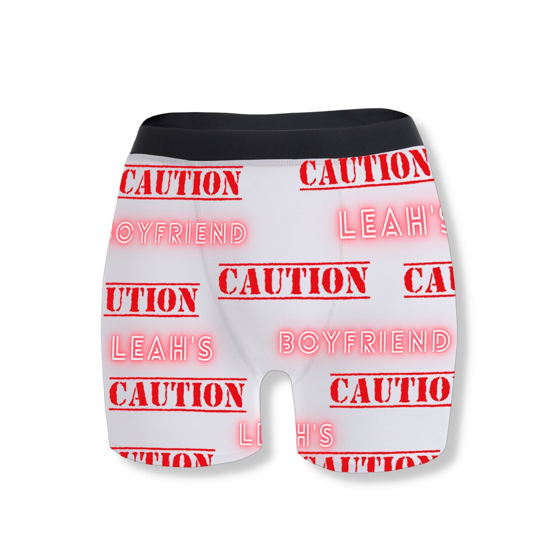 Personalized Caution Boyfriend Boxers: Custom Underwear Gift - Etsy