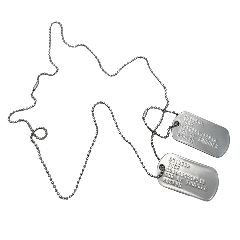 THOR Dog Tags - Costume Cosplay Prop Replica - Stainless Steel Chains ...