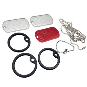 U.S. MILITARY Set PERSONALISED ARMY Dog Tags With Additional Red Medic ...