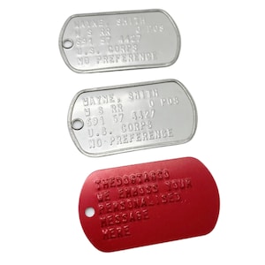 U.S. MILITARY Set PERSONALISED ARMY Dog Tags With Additional Red Medic ...