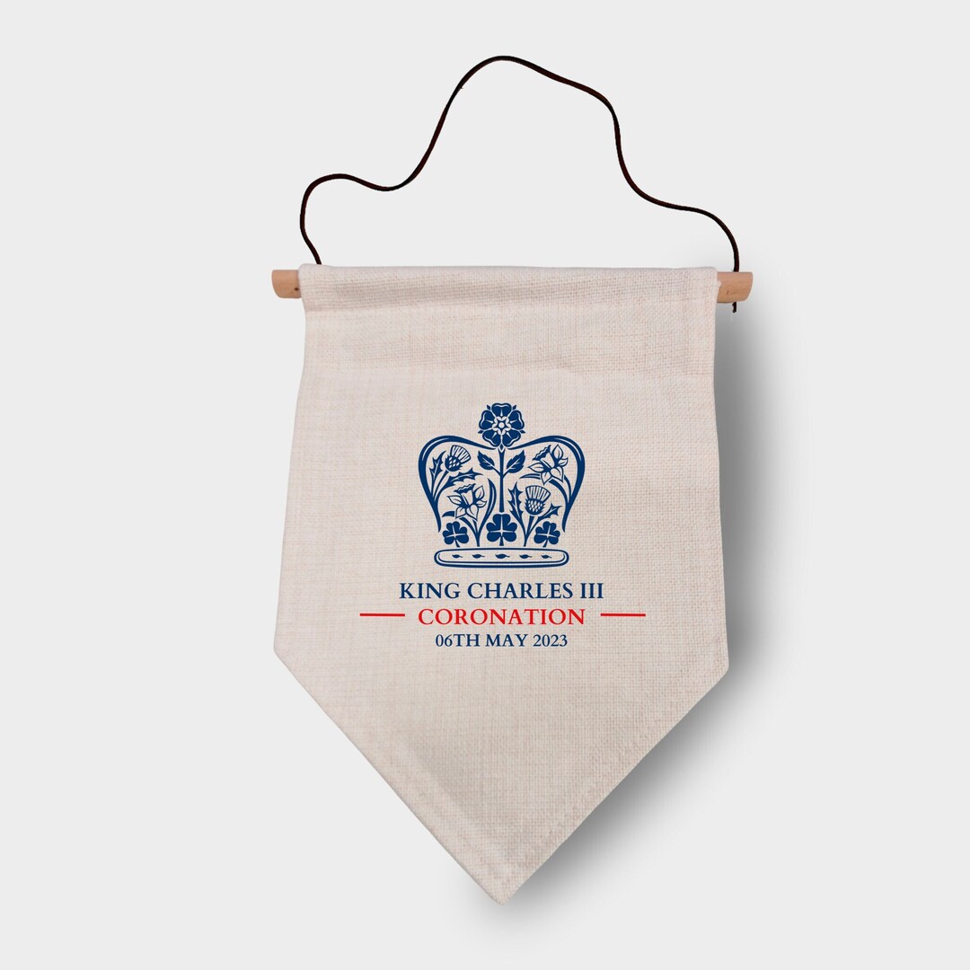 King Charles III Coronation Linen Flag: British Royal Memorabilia - Etsy