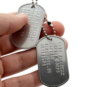 LEVI Anime Military Dog Tags - Costume Cosplay Prop Replica - Stainless ...