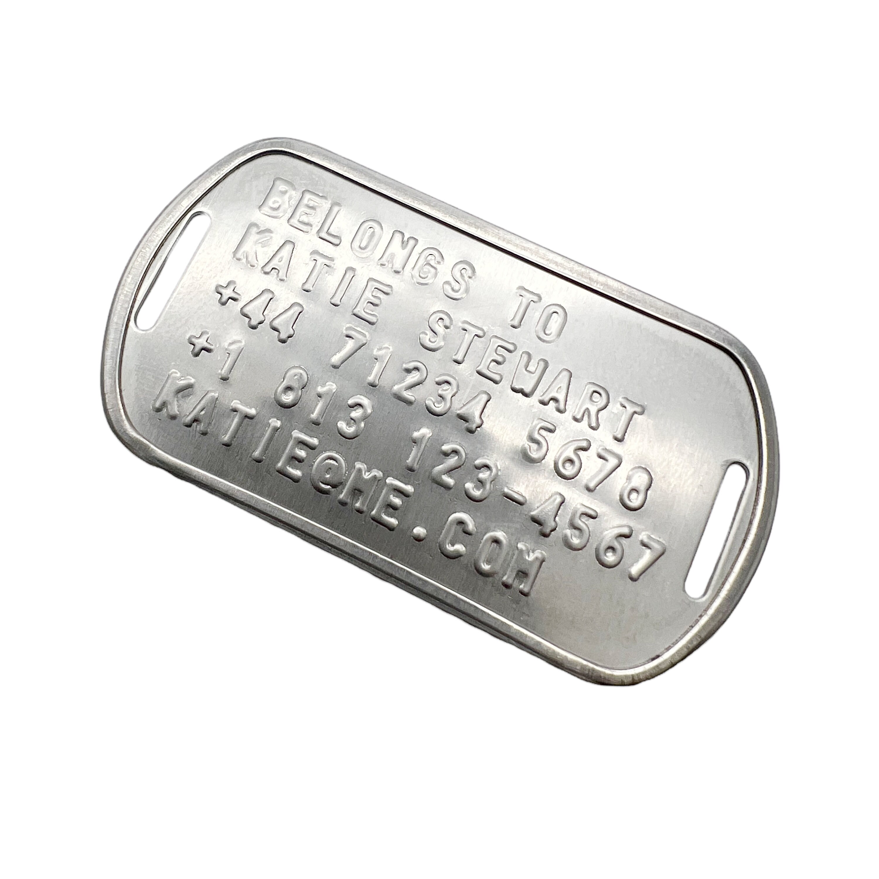 Personalised Stainless Steel Nameplate 2 Slot Dog Tag single - Etsy