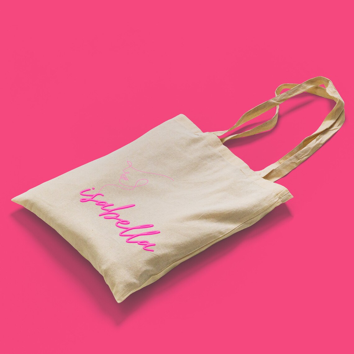 Personalised Girl Outline Tote Cotton Bag - Add Your Name - Bag for ...