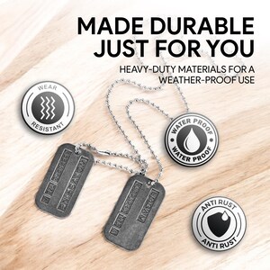 WOLVERINE LOGAN Brushed Steel Double Dog Tags Pendant Necklace - Ball ...