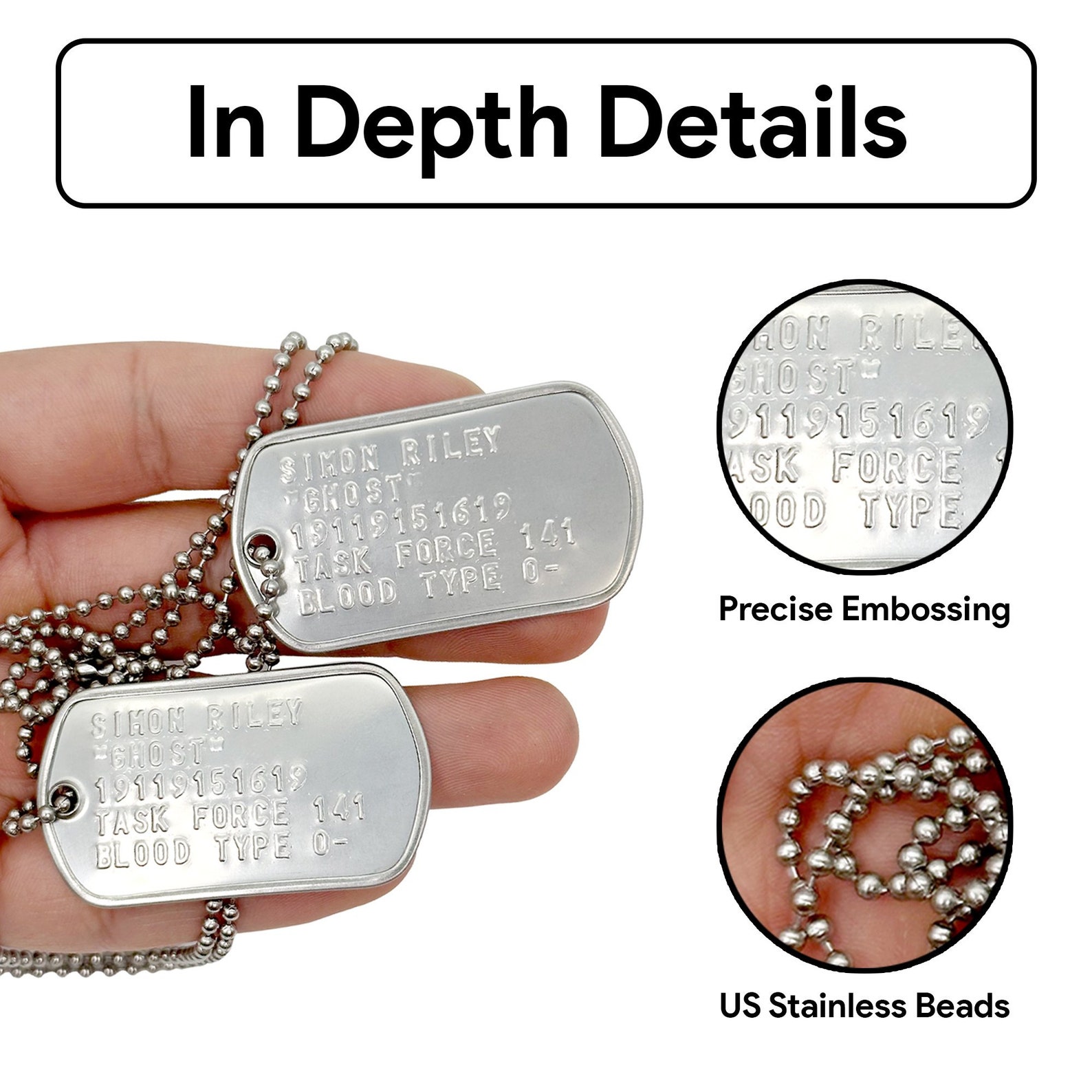 Simon 'GHOST' Riley US Military Dog TAGS Detailed Replica Collector ...