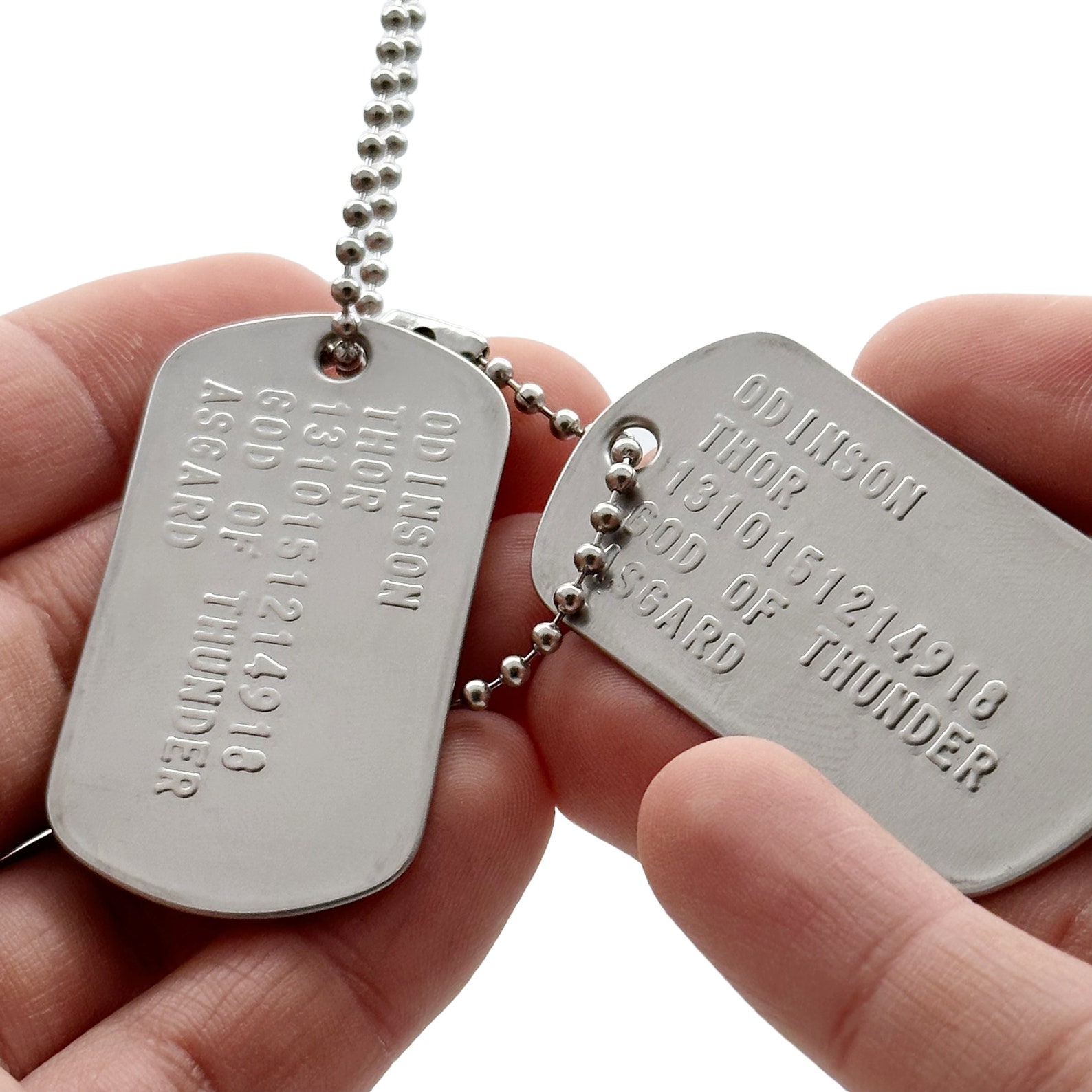 THOR Dog Tags - Costume Cosplay Prop Replica - Stainless Steel Chains ...