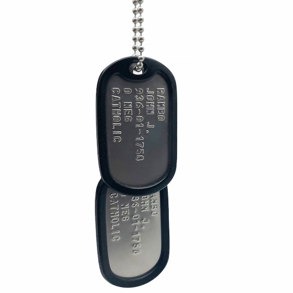 John James 'RAMBO' Military Dog Tags Set Cosplay Prop - Etsy UK