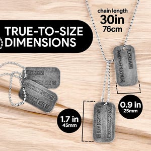 WOLVERINE LOGAN Brushed Steel Double Dog Tags Pendant Necklace - Ball ...