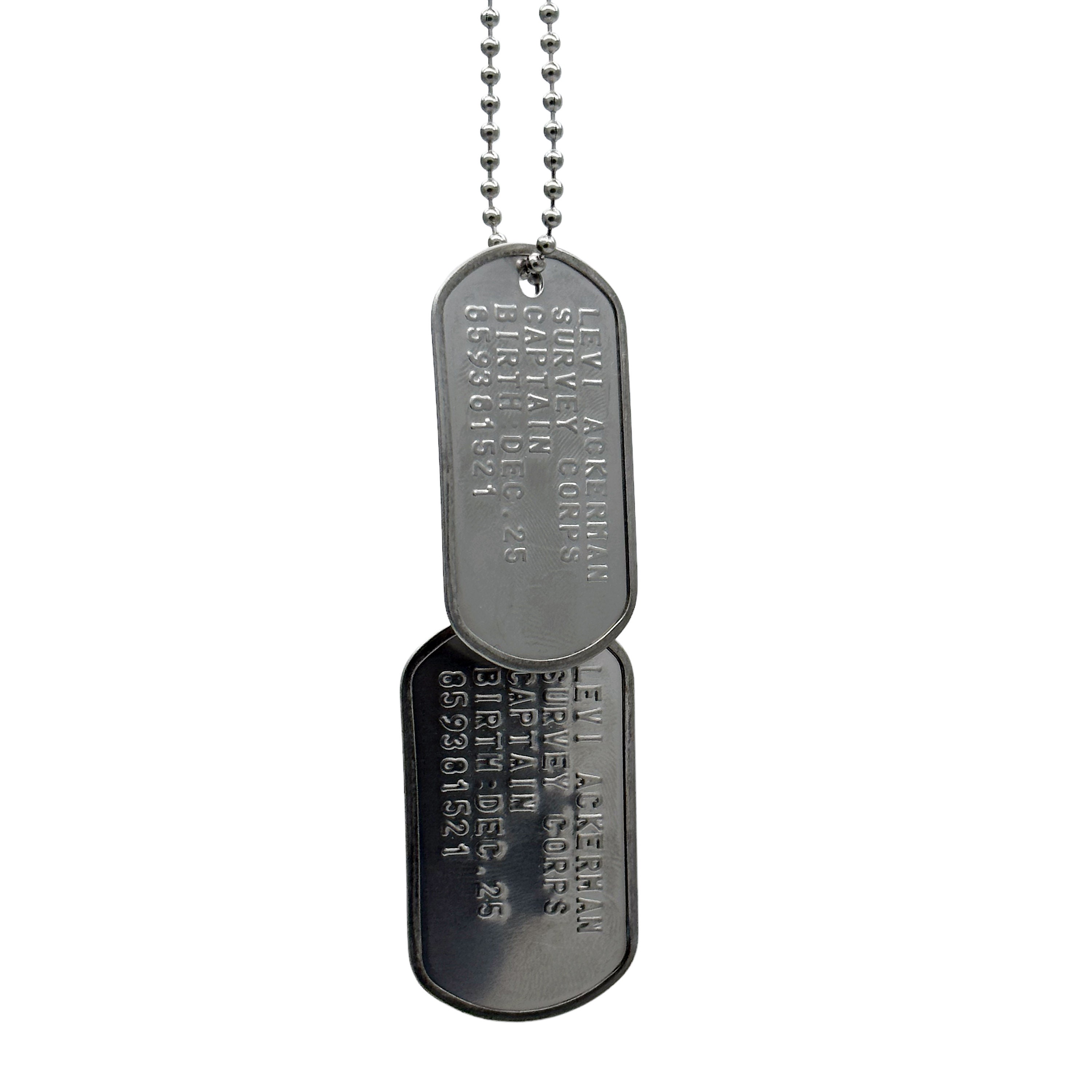 LEVI Anime Military Dog Tags Costume Cosplay Prop Replica - Etsy
