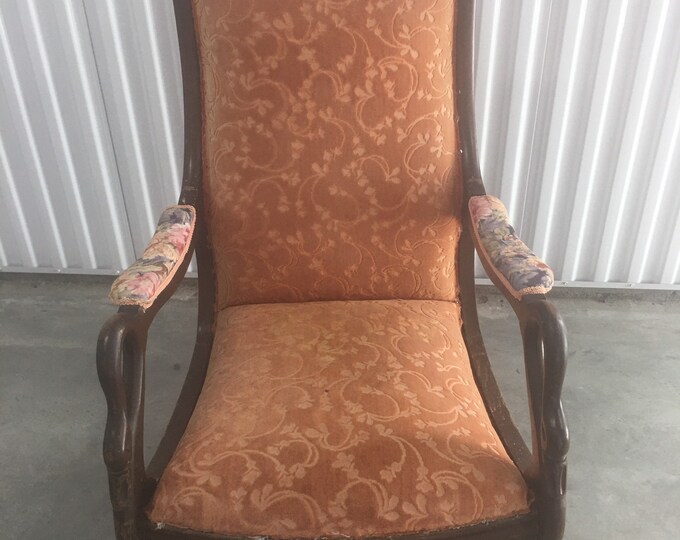 Antique Victorian Carved Mahogany Gooseneck Swan Head Rocking Chair - Etsy