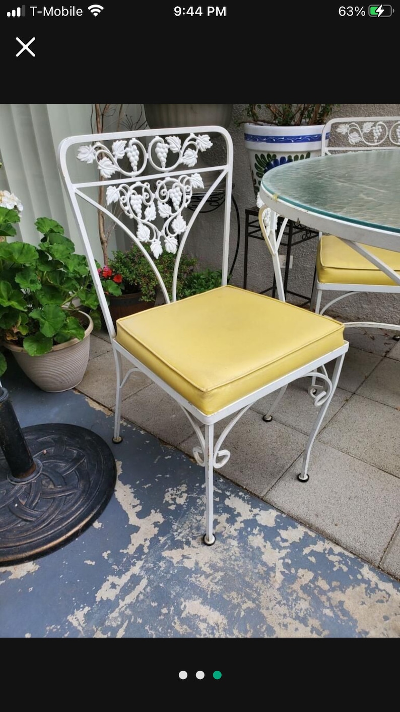 Vintage 1950's Woodard Grapevine Patio Set - Etsy