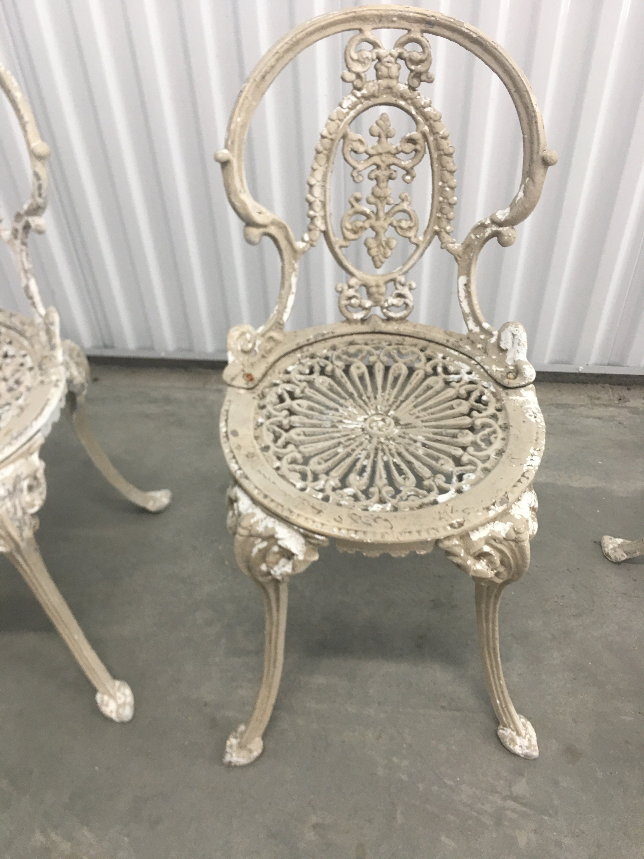 Antique 20th Century French Garden Set With 4 Chairs - Etsy