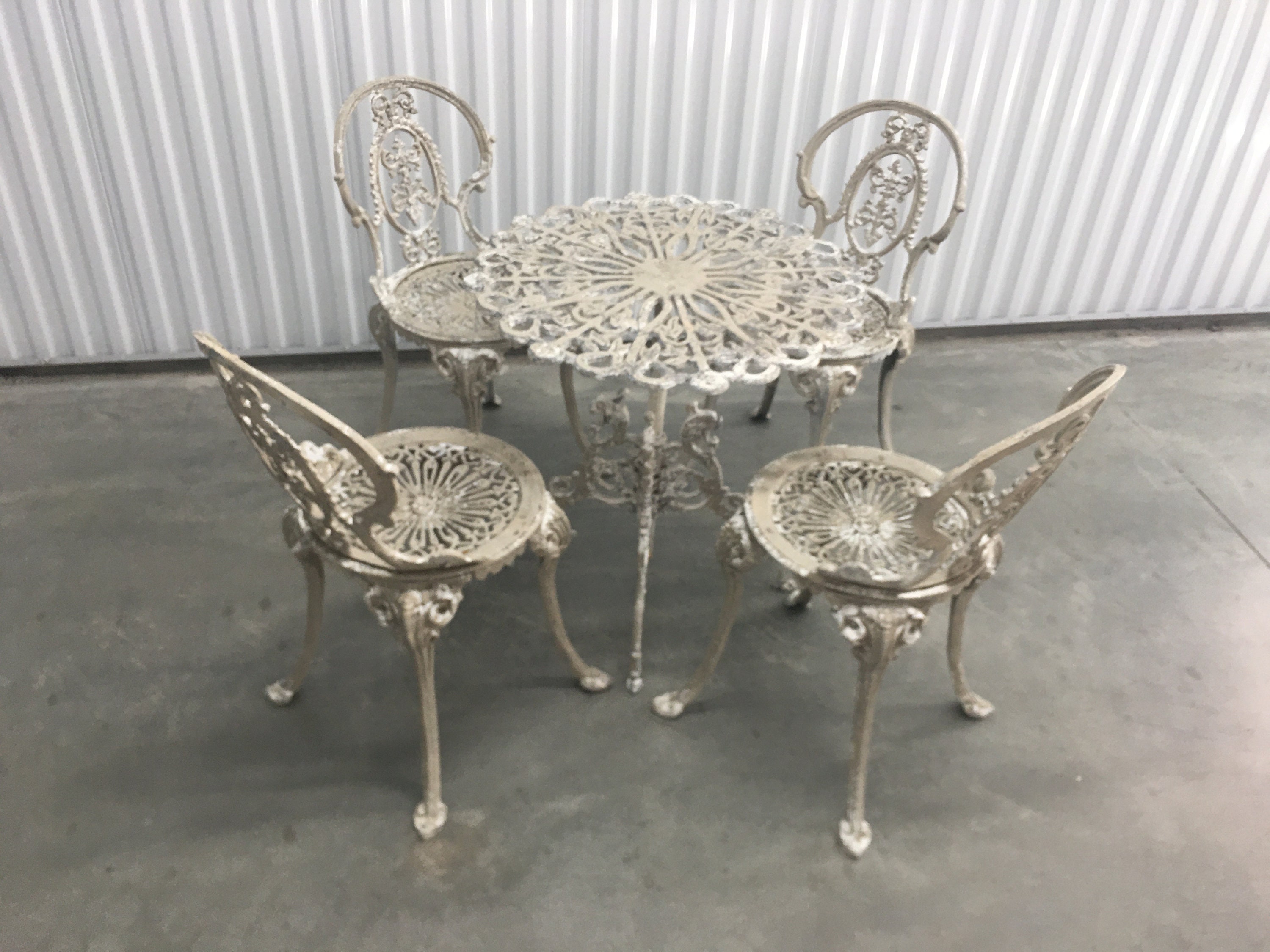 Antique 20th Century French Garden Set With 4 Chairs - Etsy