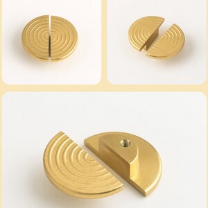 3.75" Brushed Gold Semicircle Handles Round Drawer Pulls Handle Dresser ...