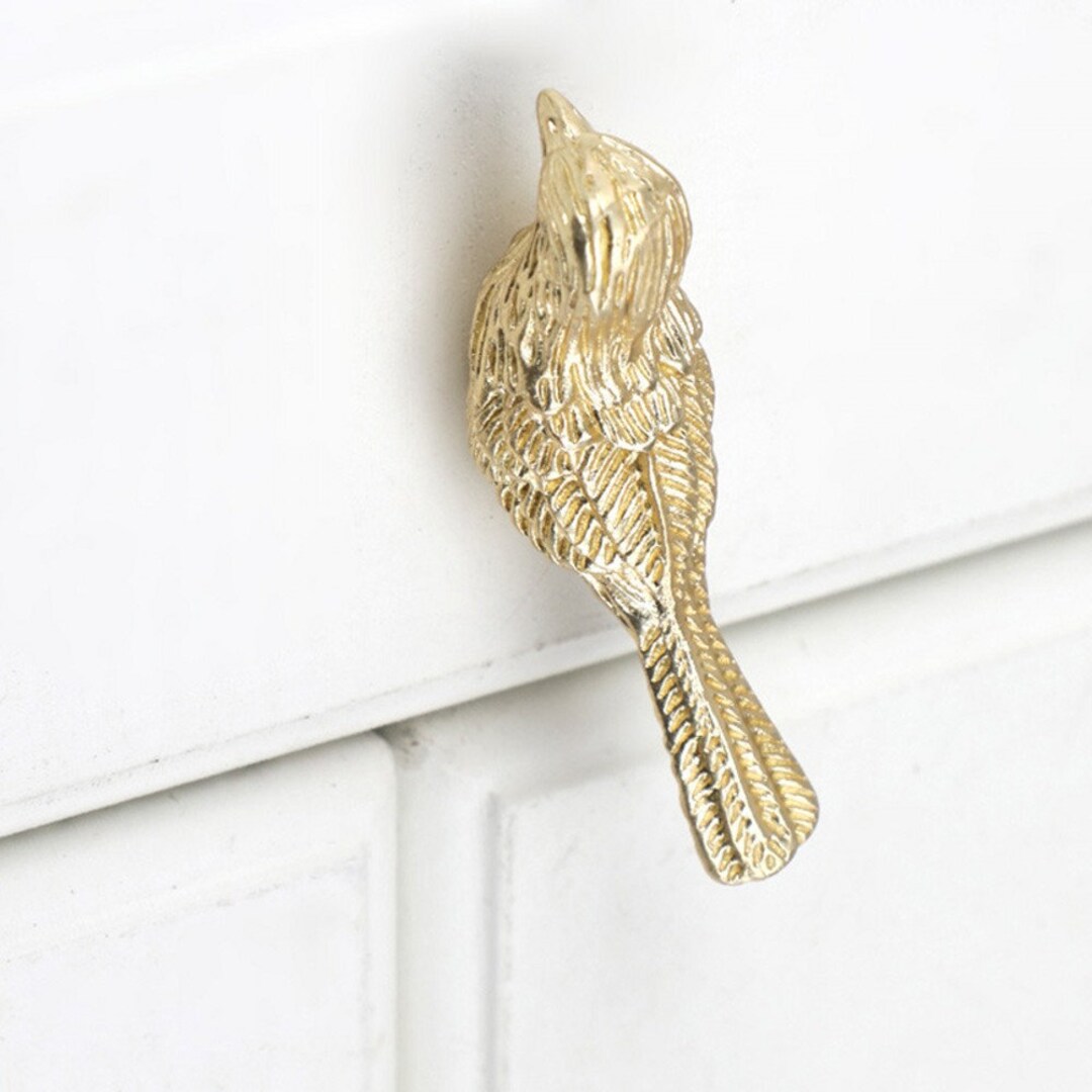 Gold Bird Door Knob Drawer Knobs Pulls Dresser Pull Knob Brown Cabinet Knob Handle Wardrobe Knob ...
