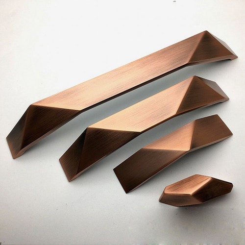Modern Brushed Copper Cabinet Pulls Knobs Drawer Pulls Knobs - Etsy