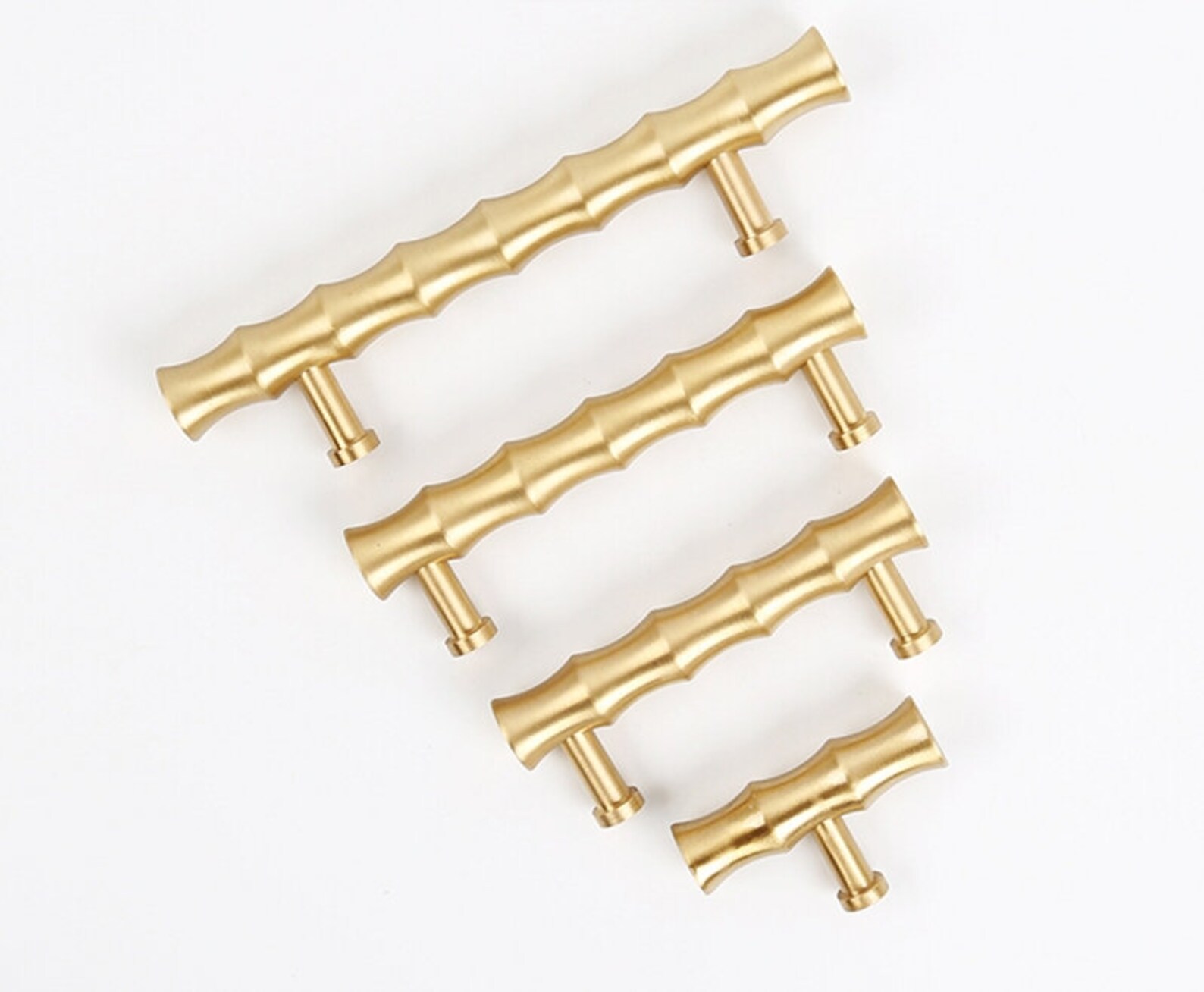 Brass Bamboo Door Handles Cupboard Handles Drawer Pulls Knobs Cabinet ...