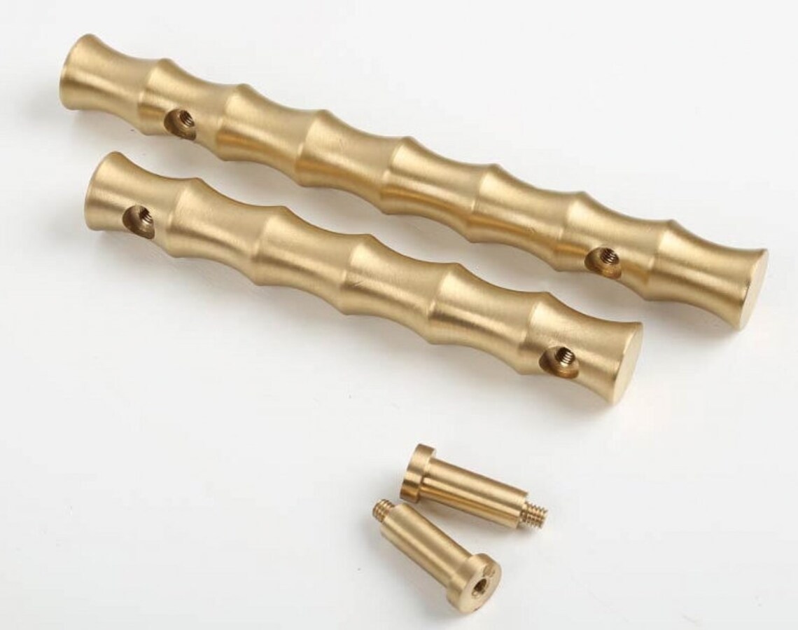 Brass Bamboo Door Handles Cupboard Handles Drawer Pulls Knobs Cabinet ...