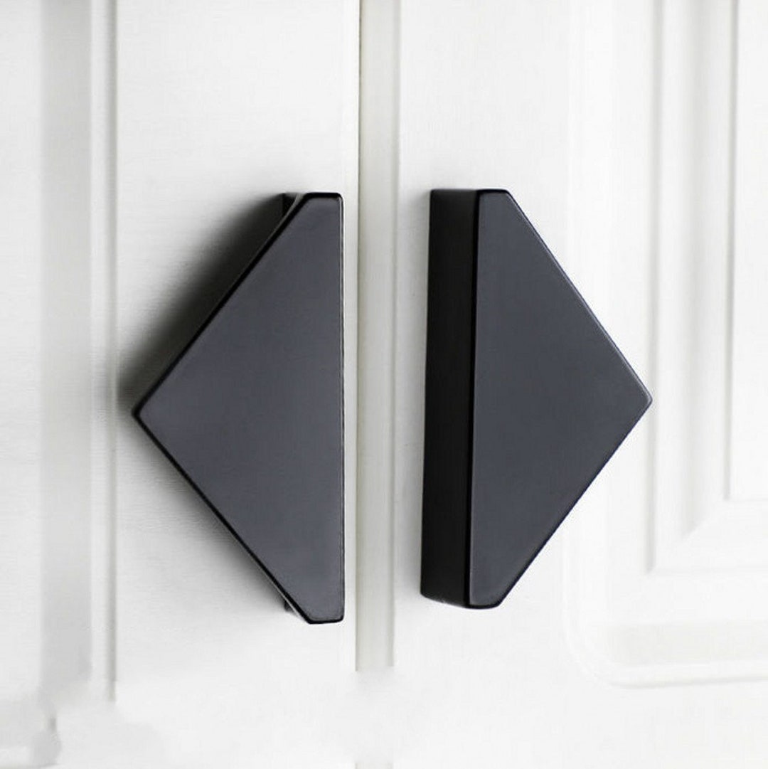 Black Triangle Door Handles Brushed Gold Drawer Pulls Handles Dresser ...