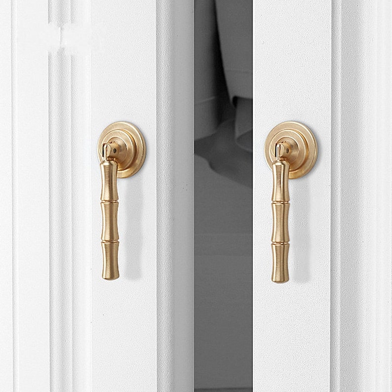 Gold Bamboo Drop Door Pull Circle Ring Drawer Pulls Dresser Pulls Knob Cupboard Pulls Handle ...