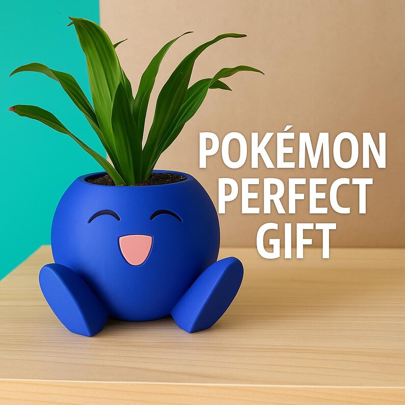 Cute Oddish Pokémon Planter | Kawaii 3D Printed Plant Pot | Blue ...