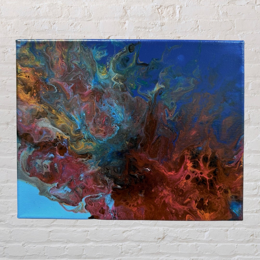 Coral Reef Deep Under the Sea Abstract Acrylic Pour Painting Canvas 25 ...