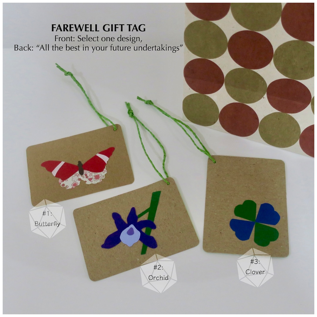 Handmade farewell Gift Tag Farewell Card Message Colleague - Etsy