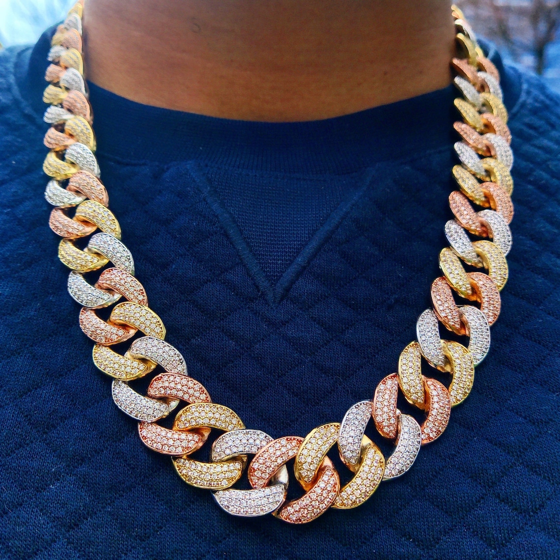 18K Gold Diamond Cuban Link Chain cuban chain curb chain hip | Etsy 18K Gold Diamond Cuban Link Chain cuban chain curb chain hip | Etsy