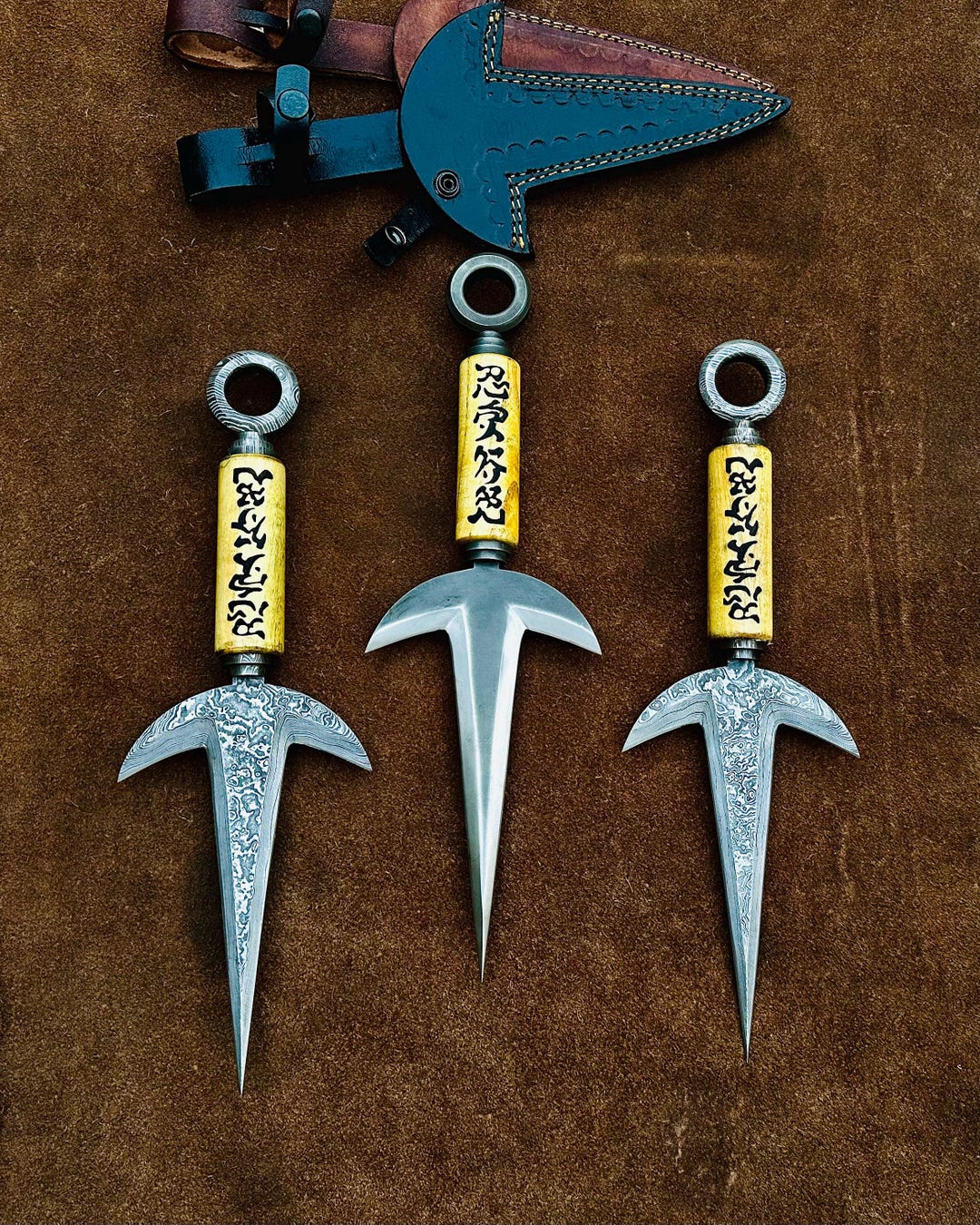 Handmade Minato Kunai Replica | Damascus Steel Anime-inspired Kunai ...