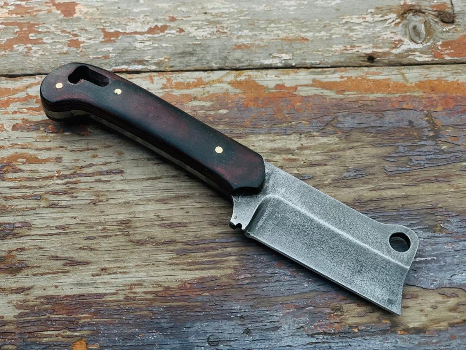 Custom Handmade 5160 Spring Steel Antiqued Mini Cleaver | Etsy