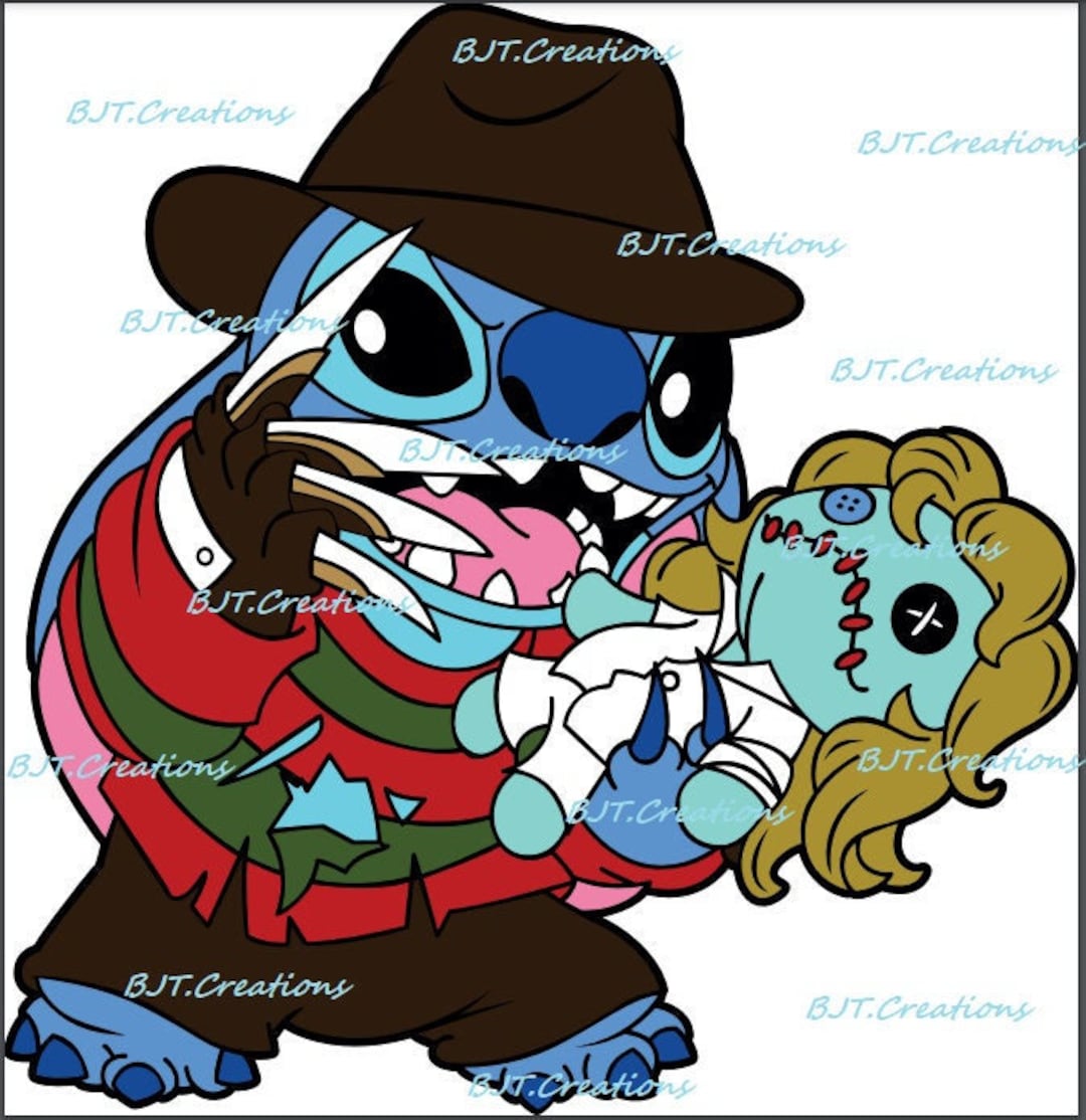 FREDDY Krueger STITCH. Stitch in Costume SVG, Png, Eps, Dxf, and Pdf ...
