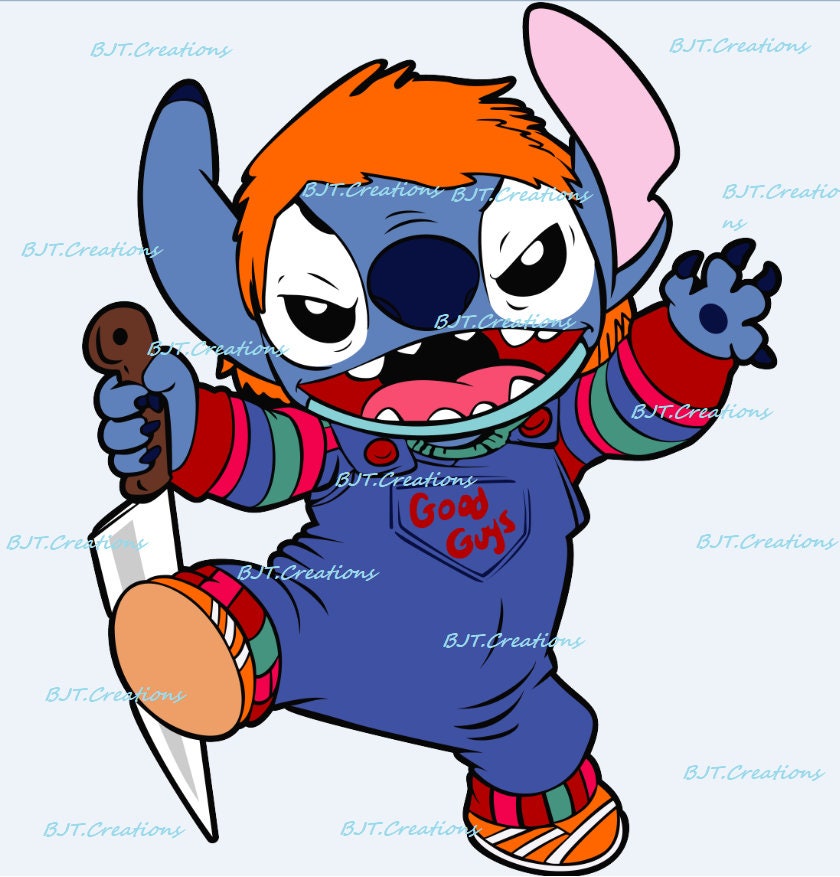 CHUCKY STITCH. Stitch in Costume SVG, Png, Eps, Dxf, and Pdf Template ...