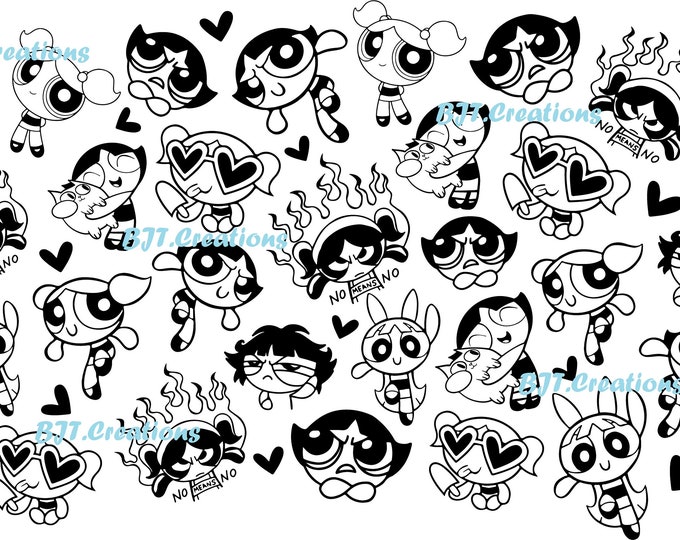 Powerpuff Girls PNG, SVG Template Design for Cups Etc. - Etsy