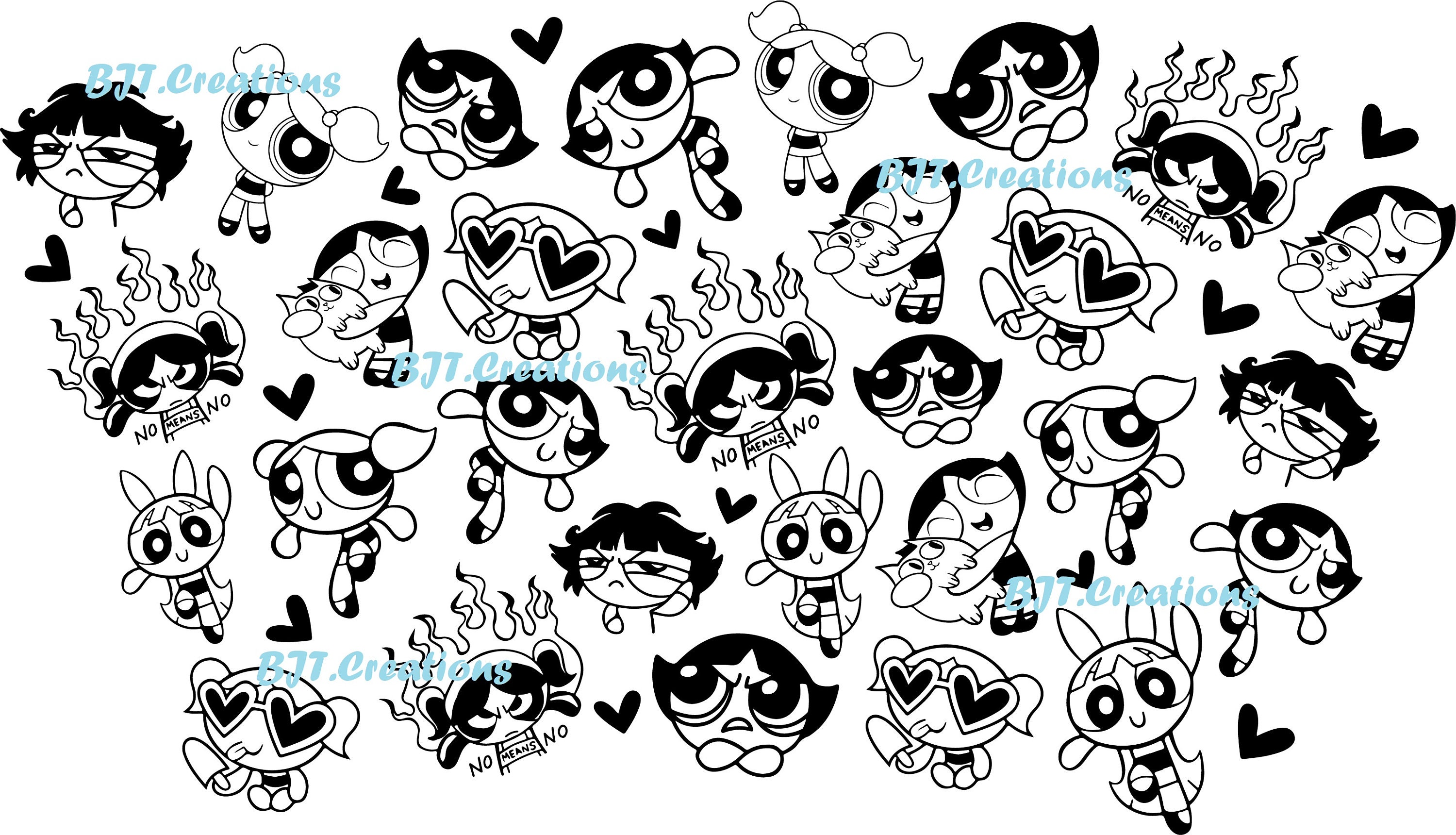 Powerpuff Girls PNG, SVG Template Design for Cups Etc. - Etsy