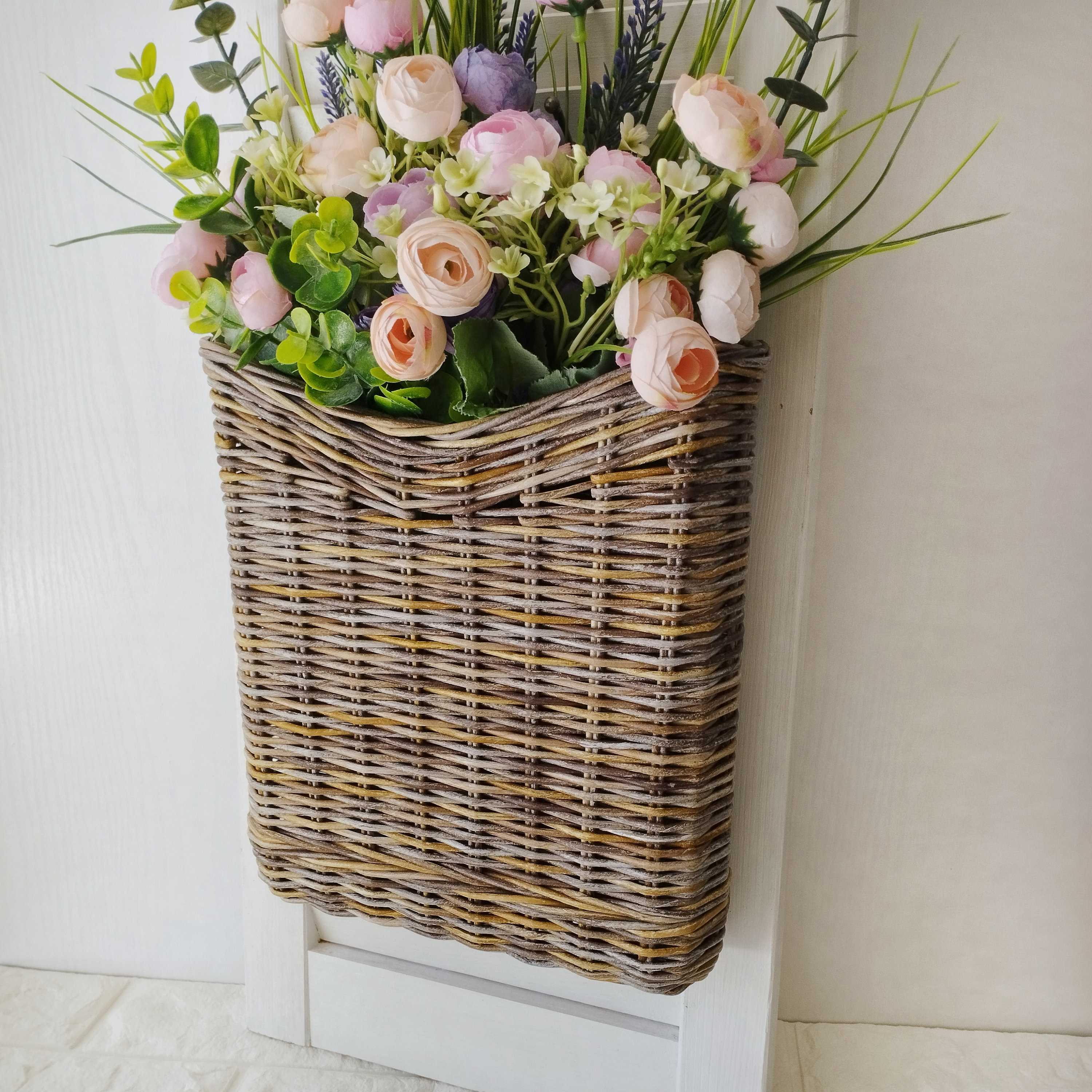 Basket on the Door for Flowers. Rectangular Flat Flower - Etsy