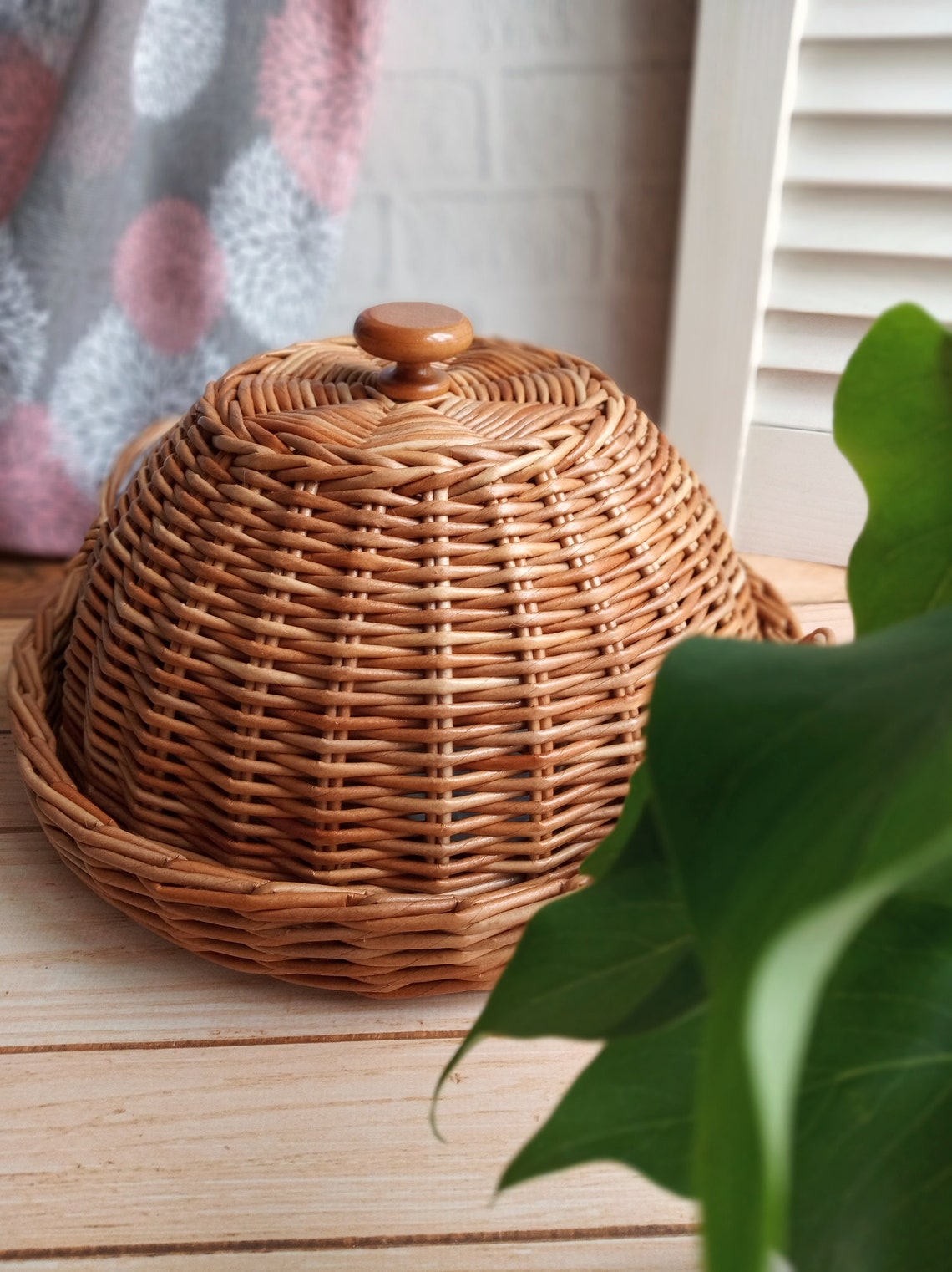 Wicker Basket for Beautiful Serving and Storage of Bread.round Tray ...
