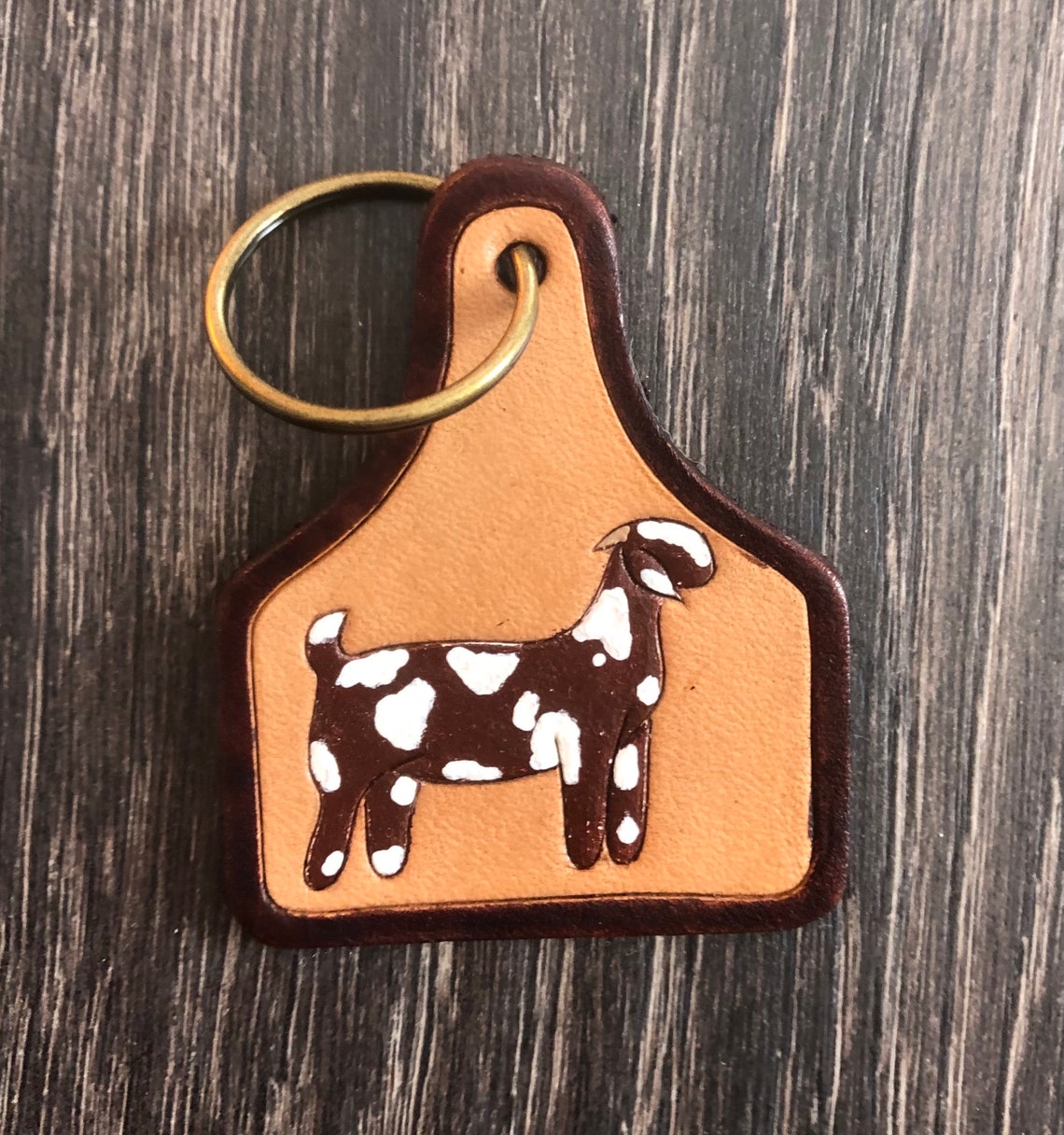 Boer Goat Cow Tag Keychain - Etsy