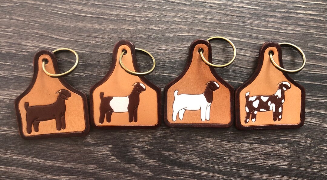 Boer Goat Cow Tag Keychain - Etsy