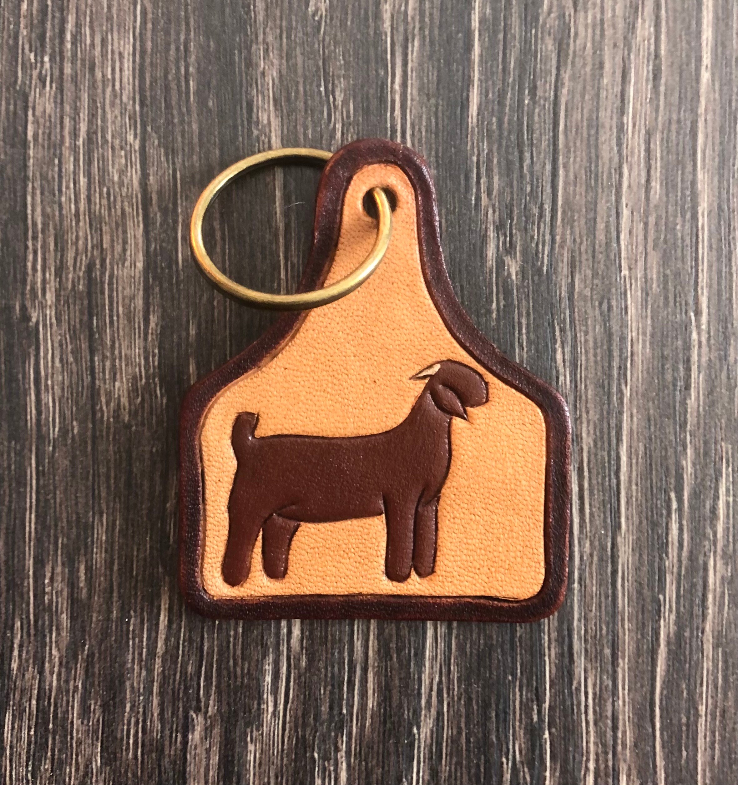 Boer Goat Cow Tag Keychain - Etsy
