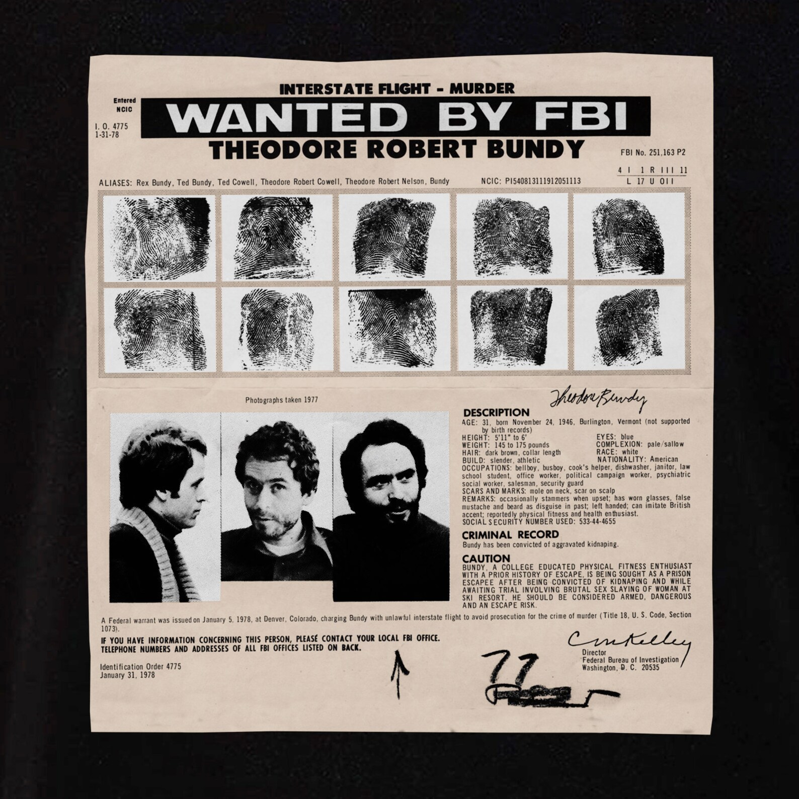 Ted Bundy Wanted By FBI Poster Mugshot Serial Killer True Etsy Ted Bundy Wanted By FBI Poster Mugshot Serial Killer True Etsy