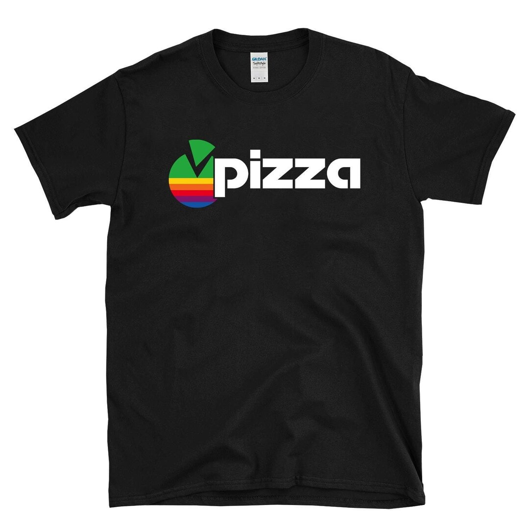 PIZZA - Retro Throwback 80s Computer Logo Parody Nerd Geek Funny ...