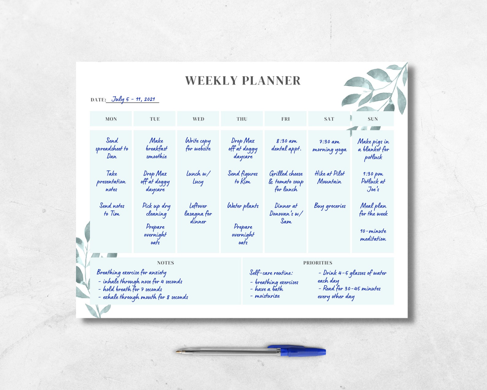 Landscape Weekly Planner Bundle, Weekly Planner, Planner Bundle ...
