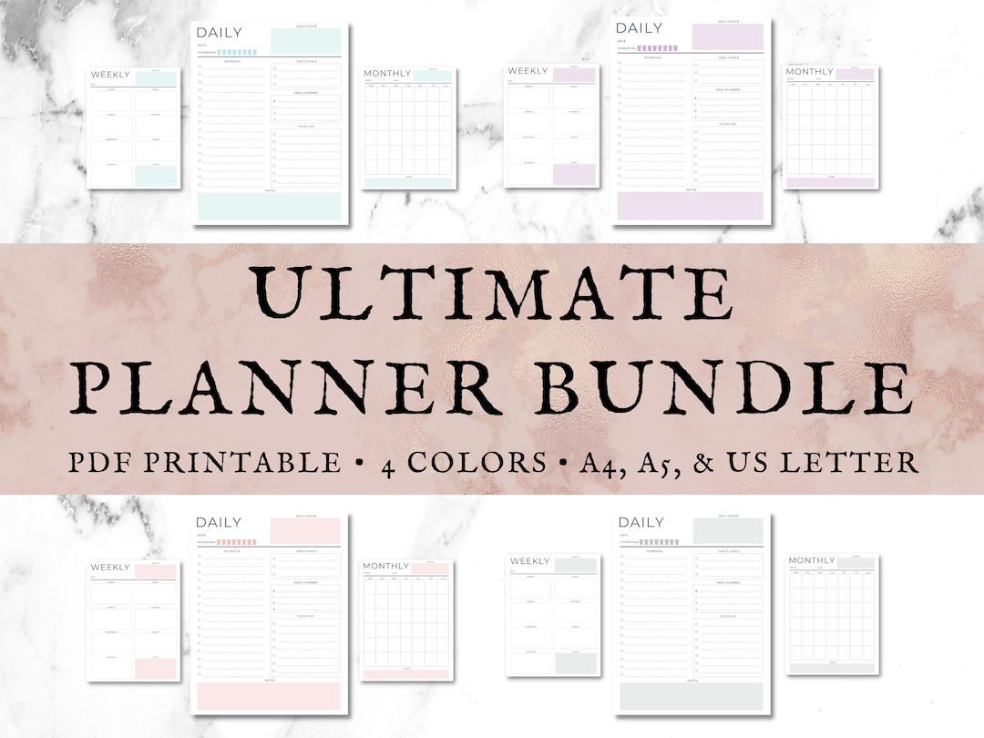 ULTIMATE Planner Bundle, Planner Set, Daily Planner, Weekly Planner ...