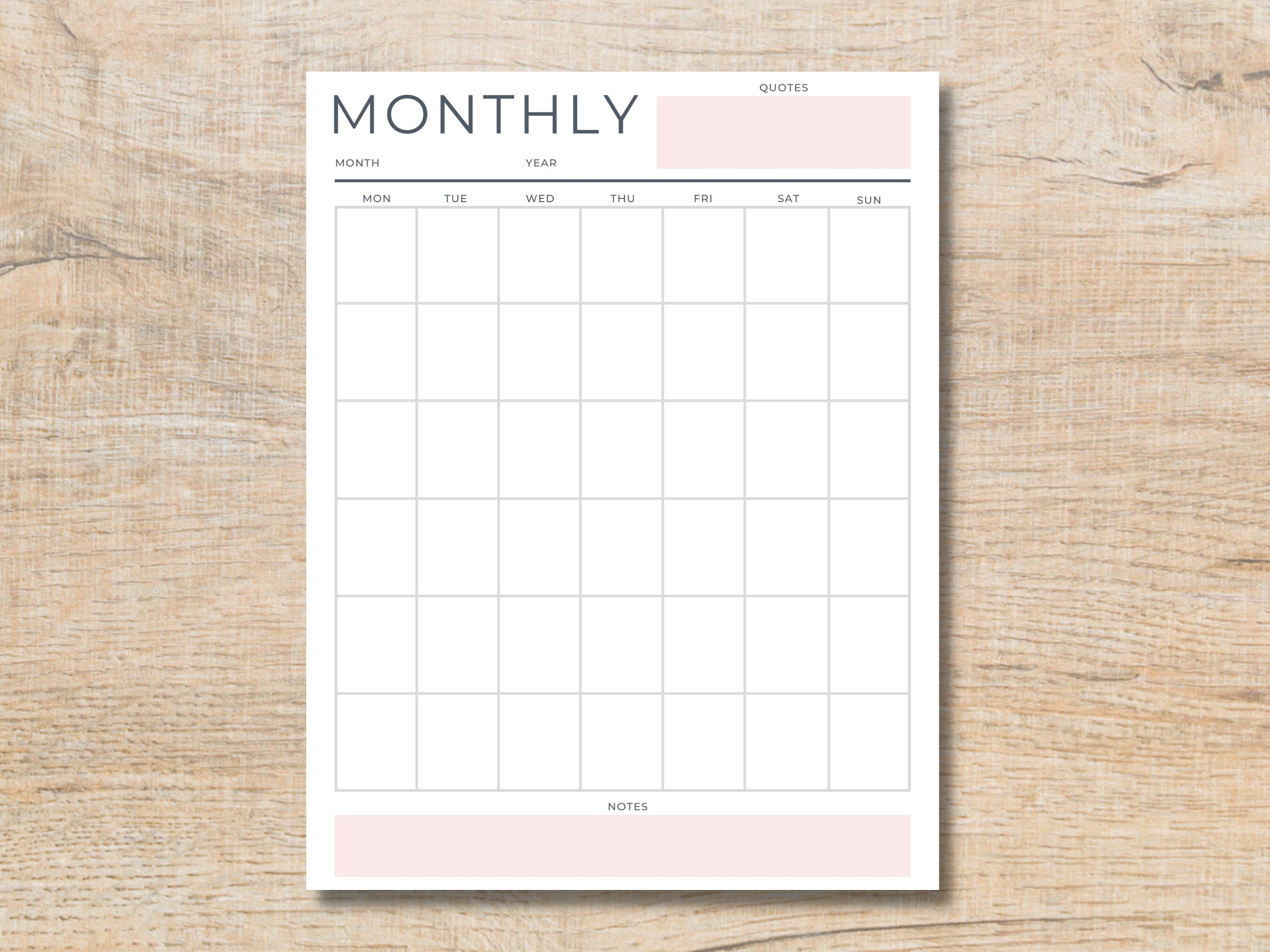 Monthly Planner, Printable Planner, Monthly Schedule, Monthly Organizer ...