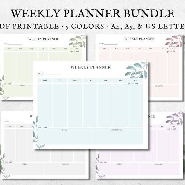 Printable Weekly Planner - Etsy