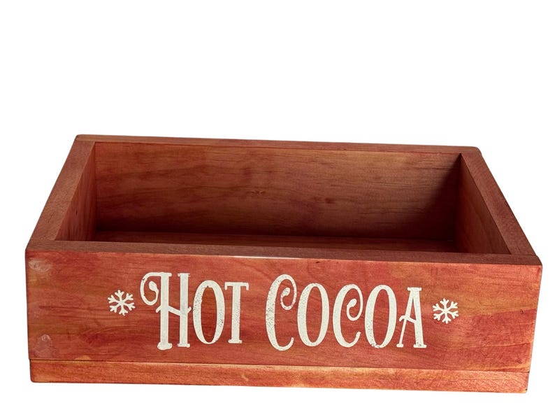 Handcrafted Hot Cocoa Tray With Handles | Rustic Winter Decor | Holiday ...