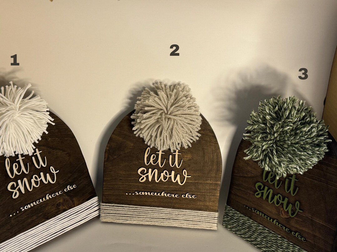 Let It Snow Wooden Hat Decor | Winter Home Decor | Choice of Colors - Etsy