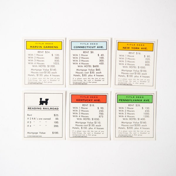 Monopoly Railroad Cards - Etsy