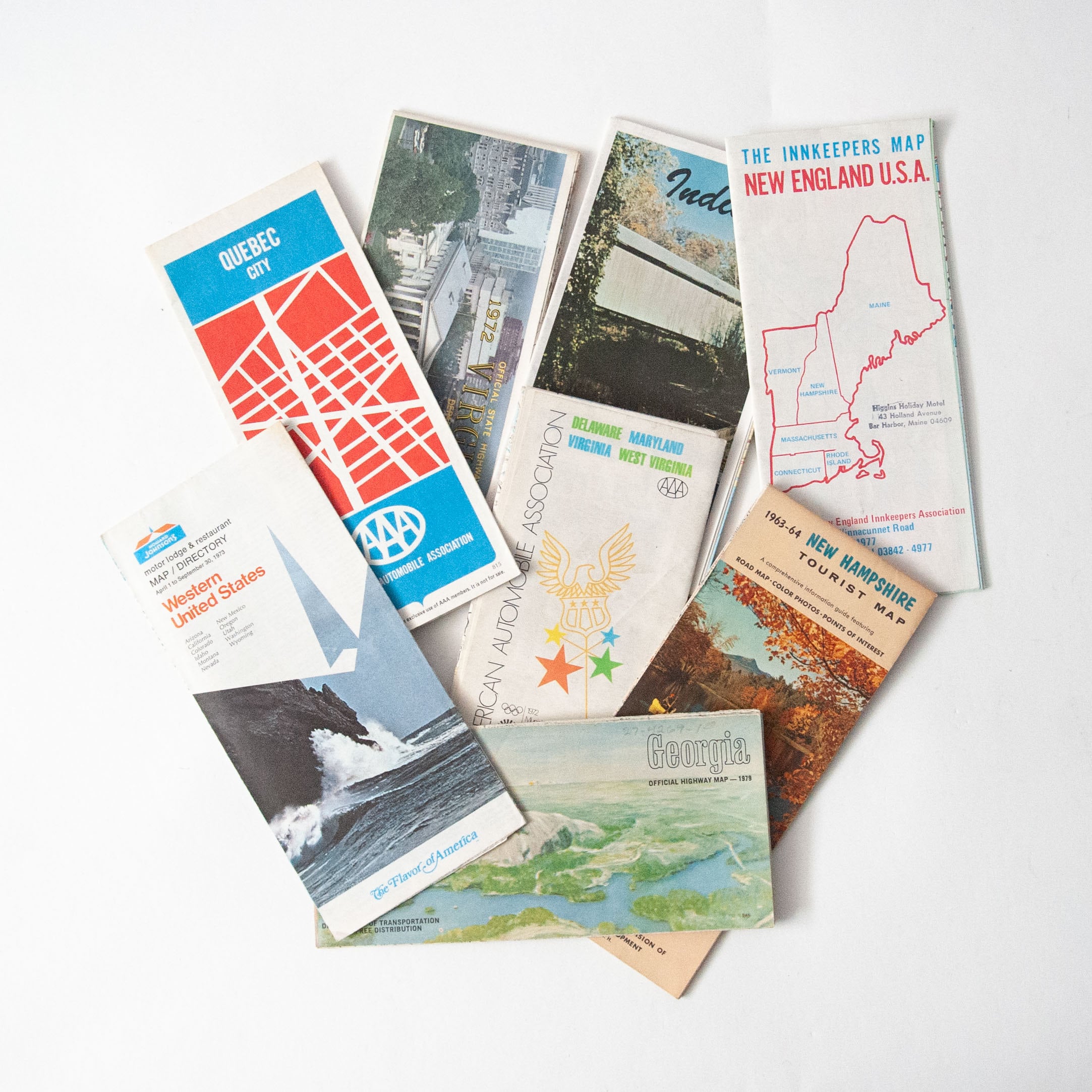 Lot of 8 Vintage 60s 70s 80s Road Maps New England Quebec - Etsy